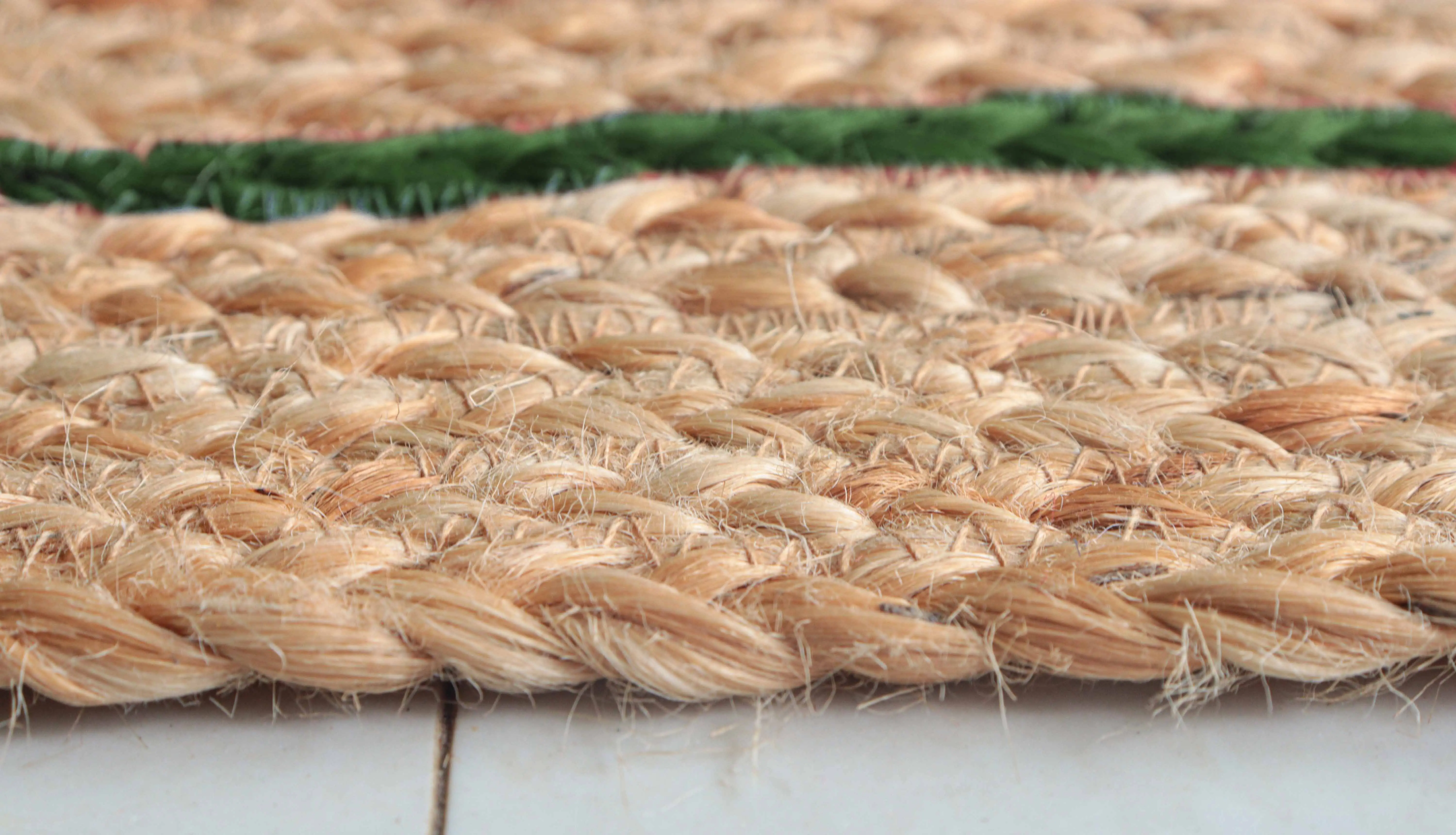 Large Area Decorative Handmade Natural Jute Braided Rectangle Rug with ...